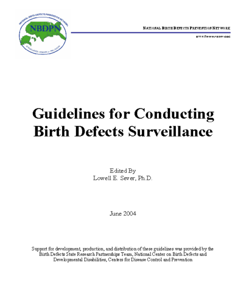 Birth Defects Surveillance Guidelines | National Birth Defects ...